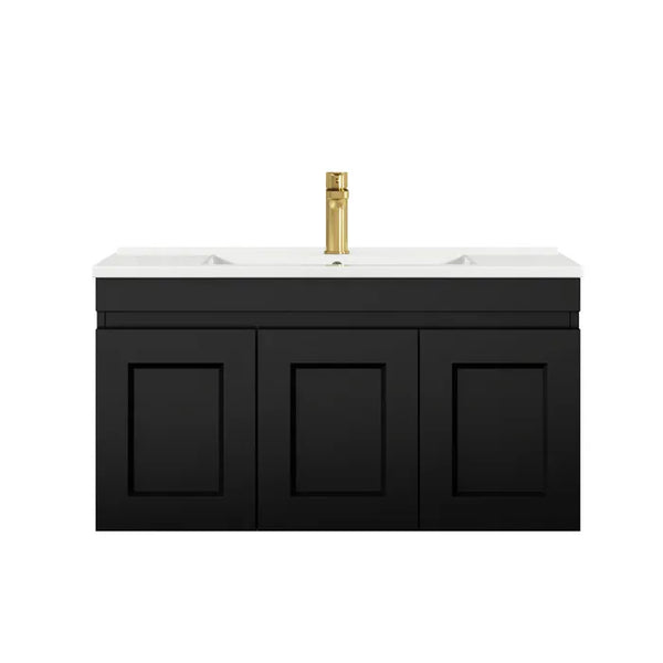 OTTI HAMPTON MARK II MATTE BLACK 900MM WALL HUNG VANITY - Reno Zone